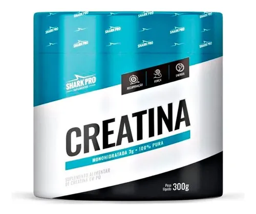 Creatina Monohidratada 300g 100 Pura Shark Pro Frete Grátis