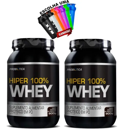 Suplemento En Polvo Probiótica 2x 100 Whey Hiper Pure 900g Pote