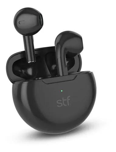 Fone De Ouvido In Ear Sem Fio Stf Tws Forte F1 Preto Com Luz Led