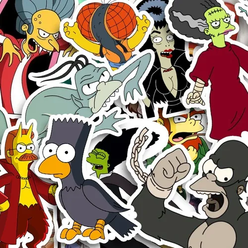 50 Calcomanías Los Simpsons Stickers Casita Terror Treehouse En Venta
