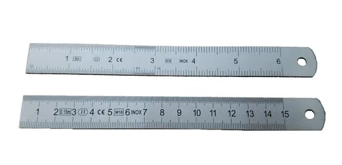 4 Reglas Metalicas De Acero Inoxidable De 15cm O 6 Pulgadas Envío Gratis