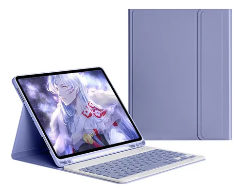Capa Para Tablet + Teclado Bluetooth Para iPad Mini6 Cor Cinza Lavanda ... Capa Para Tablet + Teclado Bluetooth Para iPad Mini6 Cor Cinza Lavanda ...