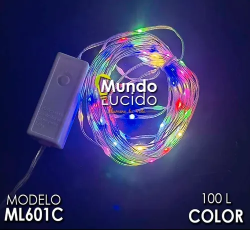 Serie De Luces Navideñas 100 Nano Leds Luz Multicolor 10mts