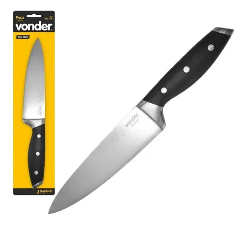 Faca Para Churrasco 8 Aço Inox Vonder Cor Preto | MercadoLivre Faca Para Churrasco 8 Aço Inox Vonder Cor Preto | MercadoLivre