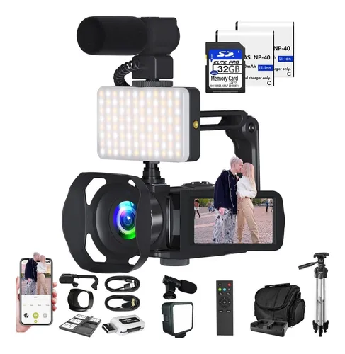 Videocámara 4k Uhd 48mp Wifi Ir Con Luz De Relleno Y Soporte | Cuotas ... Videocámara 4k Uhd 48mp Wifi Ir Con Luz De Relleno Y Soporte | Cuotas ...
