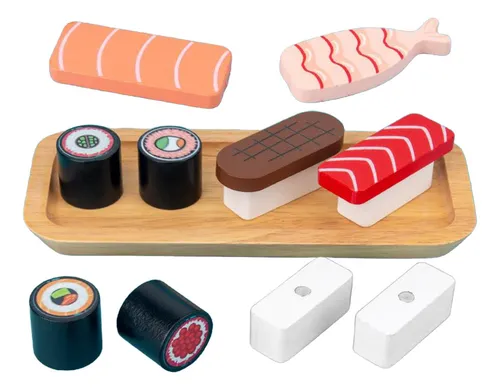 Educational Wooden Toys Sushi Set Playset Children Cooking | MercadoLibre