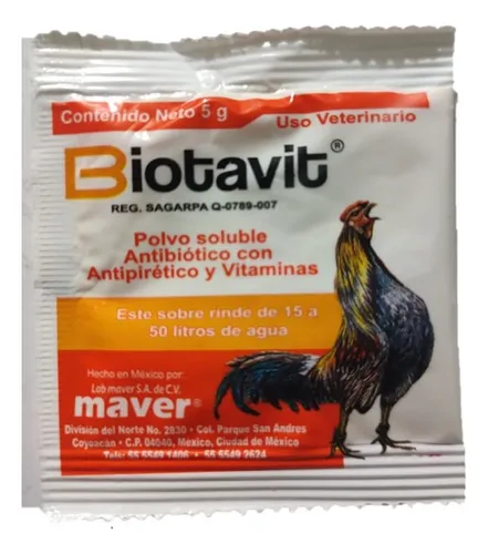 Biotavit 5 Gr// Multivitaminico Para Gallos En Agua Bebida | MercadoLibre