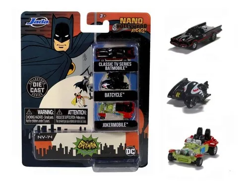 Pack 3 Miniaturas Batman 1966 Nano Hollywood Rides 4 Cm Jada Pack 3 Miniaturas Batman 1966 Nano Hollywood Rides 4 Cm Jada