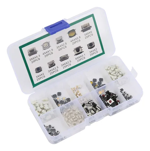 Kit Value Tactile Micro De 250 Unidades Com Botão De Pressão ... Kit Value Tactile Micro De 250 Unidades Com Botão De Pressão ...