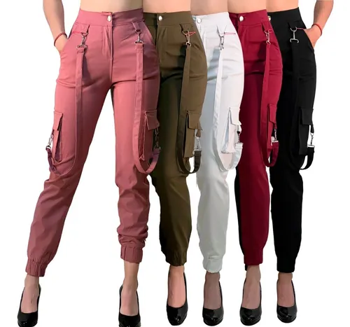 Jogger Cargo Dama Tirantes Desmontables Pack 5 Pzs Surtido Jogger Cargo Dama Tirantes Desmontables Pack 5 Pzs Surtido