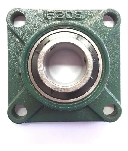 2 Mancal Quadrado Flange F208 + Rolamento Uc208 Eixo 1 1/2