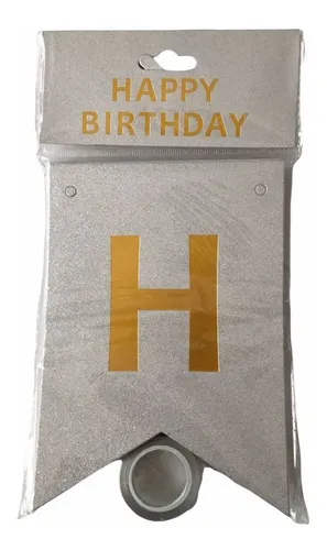 Banner Feliz Cumpleaños Letrero Happy Birthday Diamantado En Venta En