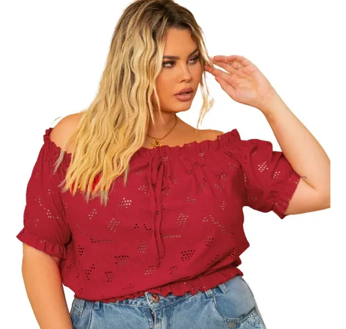 Blusinha Feminina Plus Size Ciganinha Malha Leise Fresquinha Mercadolivre
