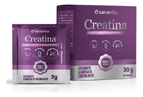 Creatina Pura Monohidratada Neutro Sanavita Vegana 10 Sachês Frete Grátis