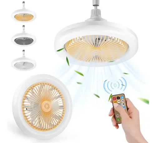 Ventilador Techo Lampara Led Luz Foco Con Control Remoto 30w | MercadoLibre