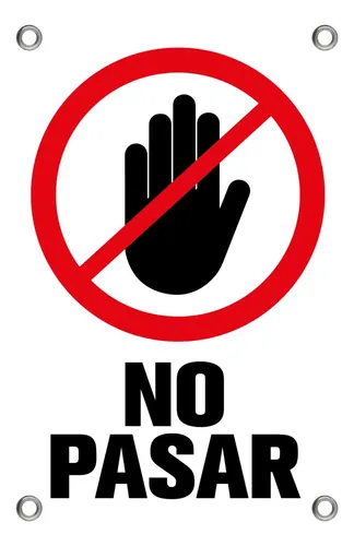 Letrero No Pasar De Lona 60x38cm Personalizada. | MercadoLibre