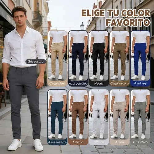 Pantalon Skinny De Gabardina Stretch Para Hombre Jeans | MercadoLibre