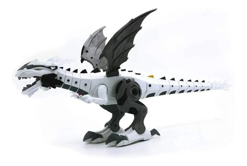Dragão Robo Brinquedo Dinossauro Anda Bate Asas Solta Fumaça