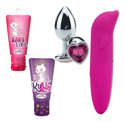 Kit Plug Anal P Vibrador Golfinho Gel Kuloko Xanaloka Erótic Mercadolivre