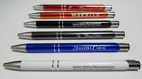 30 Plumas De Aluminio Grabadas En Laser | Envío gratis