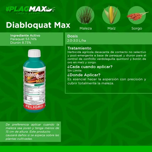 Herbicida Agrícola Paraquat + Diuron Tridente Diabloquat 1lt en venta ... Herbicida Agrícola Paraquat + Diuron Tridente Diabloquat 1lt en venta ...