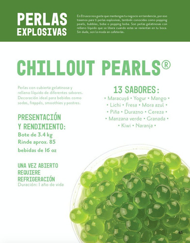 Chill Out Pearl Sabor Manzana Bote 3 4 Kg Perlas Explosivas Envío Gratis