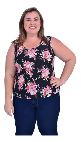Kit 5 Blusas Plus Size Feminina Tamanho Especial Liganete