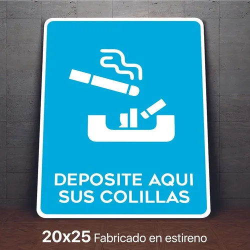 Señalamiento Deposite Sus Colillas Aqui Letrero 20x25 Señalamiento Deposite Sus Colillas Aqui Letrero 20x25