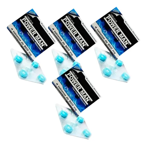 Power Man Vigorizante Pastilla Azul 16 Tabletas + Pastillero | Envío gratis