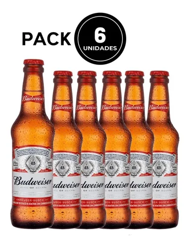 Cerveja Budweiser American Lager Long Neck 330ml 6 Unids