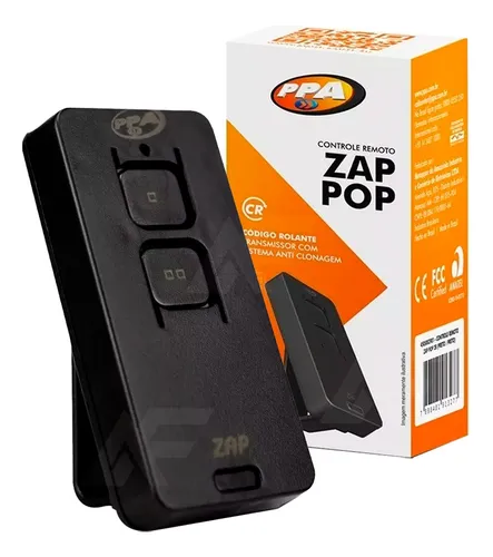 Controle Remoto Ppa Zap Pop Preto 2 Botões 433mhz | MercadoLivre