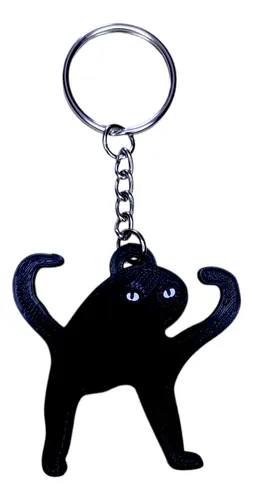 Llavero Meme Gato Negro Maldito Enojado Como Fuk Banana Cat Mercadolibre