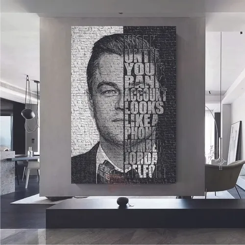 Cuadro Lobo Wall Street Work Canvas Grueso 90x60 Meses Sin Intereses