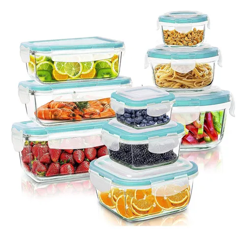 9 Piezas Recipientes Contenedores Vidrio Diferentes Medidas | Meses sin ...