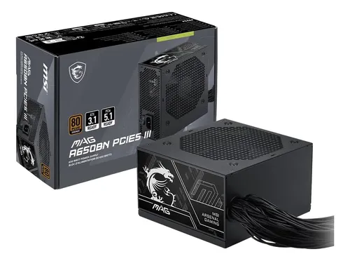 Fuente De Alimentación Msi Mag A650bn Pcie5 Iii 650w 80+ Bro | Cuotas ...