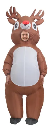 Inflatable Christmas Costume Iretg Red-nosed Moose Adult | MercadoLibre