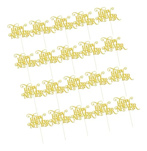Feliz Año Nuevo Cake Toppers Oro | MercadoLibre