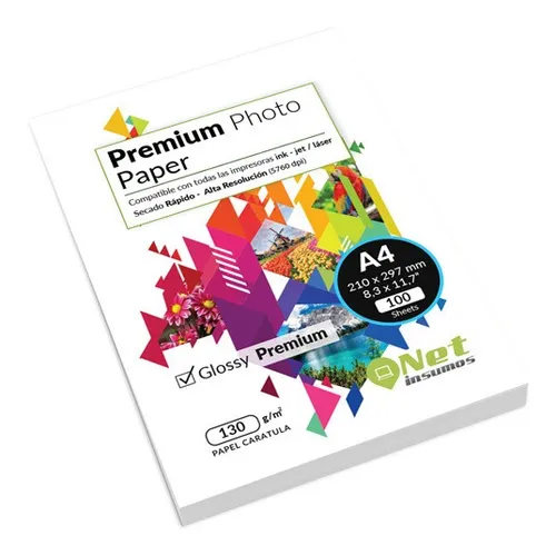 Papel Fotografico A4 130g Glossy Paper Pack 100 Papel Fotografico A4 130g Glossy Paper Pack 100