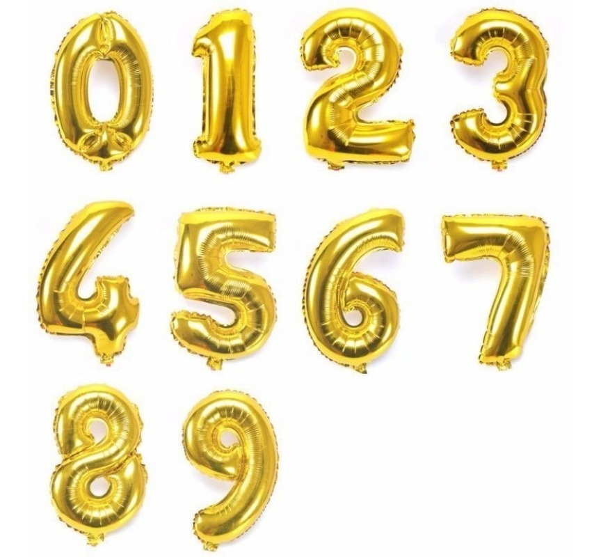 Kit 100 Baloes Metalizados Numericos 0 9 40cm Oferta Parcelamento