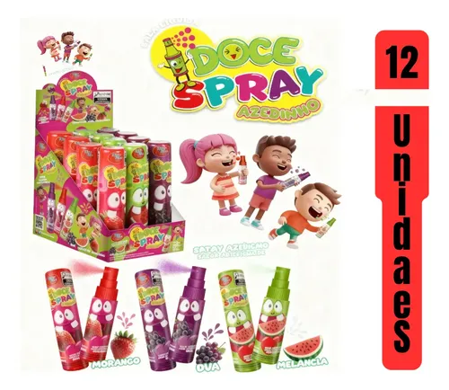Bala Líquida Spray Azedinha Spray Doce Candy Sortidas C/12un | MercadoLivre