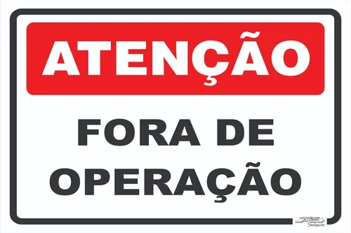 Placa De Sinalização | Atenção Fora De Operação | MercadoLivre