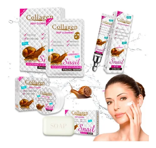 Mascarilla Facial Crema Jabon Skin Colageno De Caracol Pack Cuotas