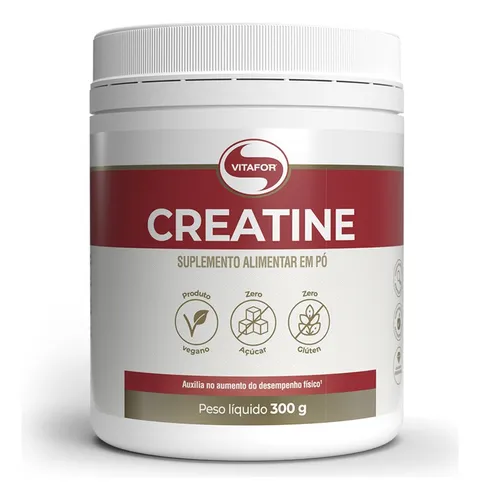 Creatina Monohidratada Em Pó 300g Vitafor Vegano Parcelamento