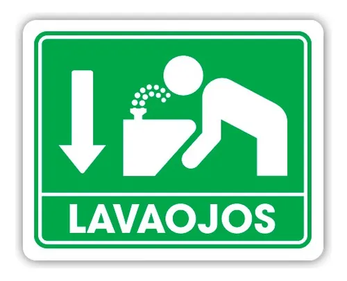 Señalamiento Lava Ojos 25x35 Seguridad | Meses sin interés