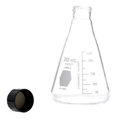 Matraz Erlenmeyer 250 Ml Con Tapon De Rosca Kimax Matraz Erlenmeyer 250 Ml Con Tapon De Rosca Kimax