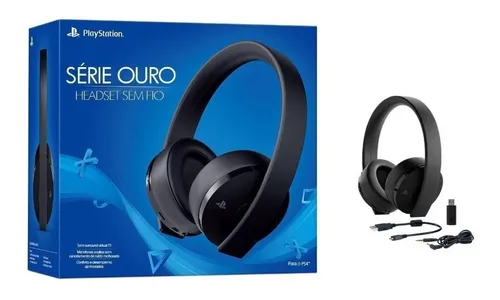 Fone Ps4 Ps3 Pc Vr Sony Série Ouro 7 1 Sem Fio Headset Gold