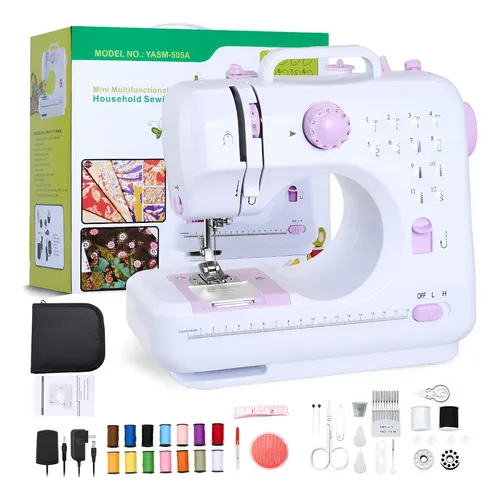 Maquina De Coser Portatil Electrica Mas Kit Costura Y Pedal Blanco ...