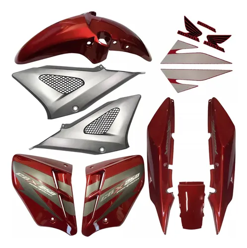 Kit Carenagem Honda Cbx 250 Twister 2007 Vermelha Adesivo Frete Grátis