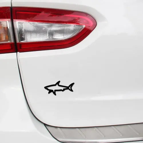Compatible ` Q Metal Shark Animal Fish Hollow Car Badge | Meses sin interés