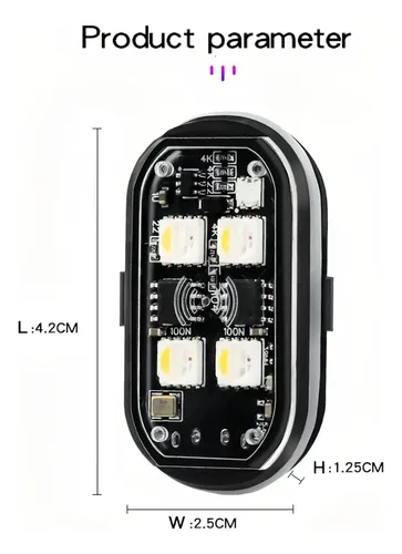 4 Luzes Led Rgb Sem Fio Com Controle Para Motocicletas | Parcelamento ...